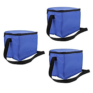 OUNONA 3pcs Insulation Cooler Cooler for Grocery Shopping Take Away Coffee Hot Cold Food Cooler for Catering Thermal Food Container Aluminum Blue