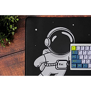 keycadets Gravity Gaming Mouse Pad, Large Desk Pad for Keyboard and Mouse, Non-Slip Mousepad Gaming Desk Mat with Foam Core, Anti-Fray Lock Stitching and Low Friction Cloth Surface (35.4” x 15.8”)
