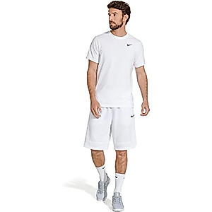 Nike Kids' Everyday Cotton Cushioned Crew Socks (6 Pair), White/Black, Small