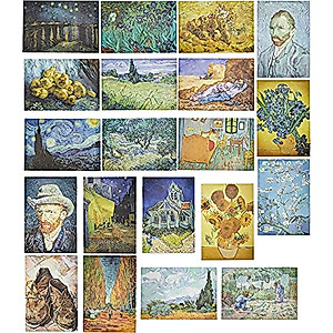Vincent Van Gogh Art Posters for Wall Decor, Office, Dorm (13x19 in, 20 Pack)
