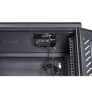 KENUCO [Fully Assembled] Deluxe IT Wall Mount Cabinet | Server Rack | Data Network Enclosure 19-Inch Server Network Rack with Locking Tempered Glass Door (Black 6U)