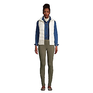 Lands' End Womens Puffer Down Vest Ivory Tall Large