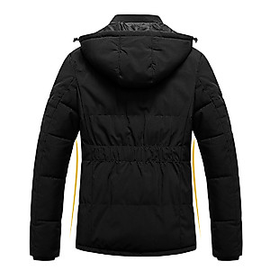 Pursky Women's Teen Lightweight Short Winter Hooded Coat Waterproof Warm Puffer Jacket Parka Black M