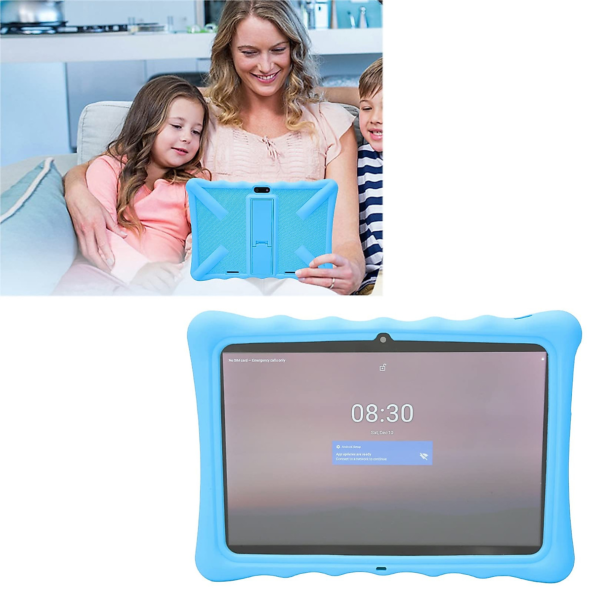 Kids Tablet, 10.1 Inch Android 10 Tablet PC, 2GB RAM 32GB ROM, IPS Touchscreen, Quad Core CPU, Dual Camera, Bluetooth, WiFi, Parental Control, Toddler Tablet with Shockproof Case (Blue)