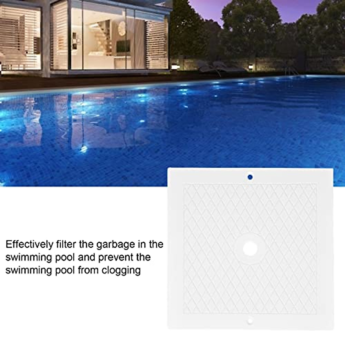 Zerodis Horticulture Garden Entertainment, Lid High Reliability Effective Filtration Easy to Install Quadrate Skimmer Cover for Pool Spa Swimming Pool Skimmer for Pool Spa
