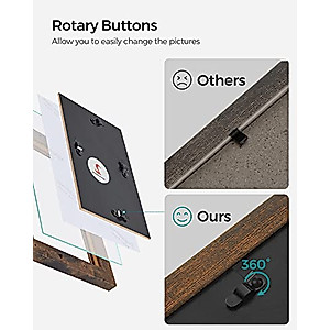 SONGMICS 4x6 Collage Picture Frames, Multi Picture Rustic Photo Frame Set with Glass Front for Wall Décor, Assembly Required (12-Pack)