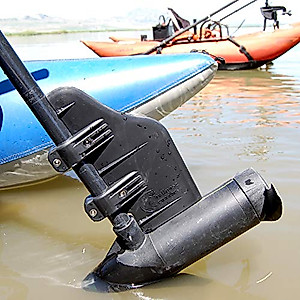 Bullnose Rudder clamp on boat rudder fits a 1.125" transom trolling motor shaft. Commonly used for, inflatable Pontoon, Pelican Bass Raider 10E, fishing Kayak, Canoe, Jon boat, etc. USA Manufactured