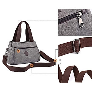 Chikencall® Women Hobo Handbags Casual Canvas Vintage Crossbody Bag Daily Multi Compartment Purses Shoulder Tote Shopper Bag