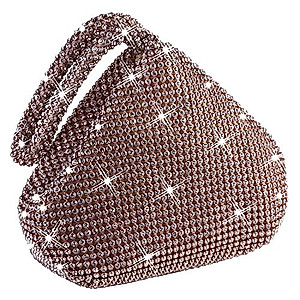 CROWN GUIDE Women's Vintage Evening Bags Clutches Bling Beaded Wedding Party Gowns Formal Prom Purses Handbags With Wristlet Champagne