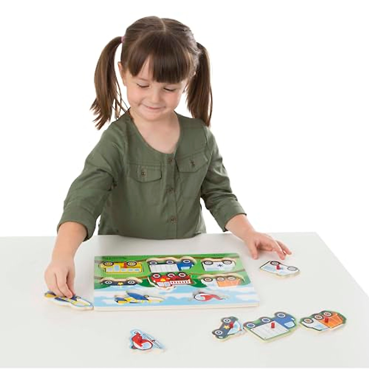 Melissa & Doug Vehicles Wooden Peg Puzzle (8 pcs)