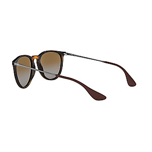 Ray-Ban RB4171 Erika Round Sunglasses, Light Havana/Polarized Grey Gradient Brown, 54 mm