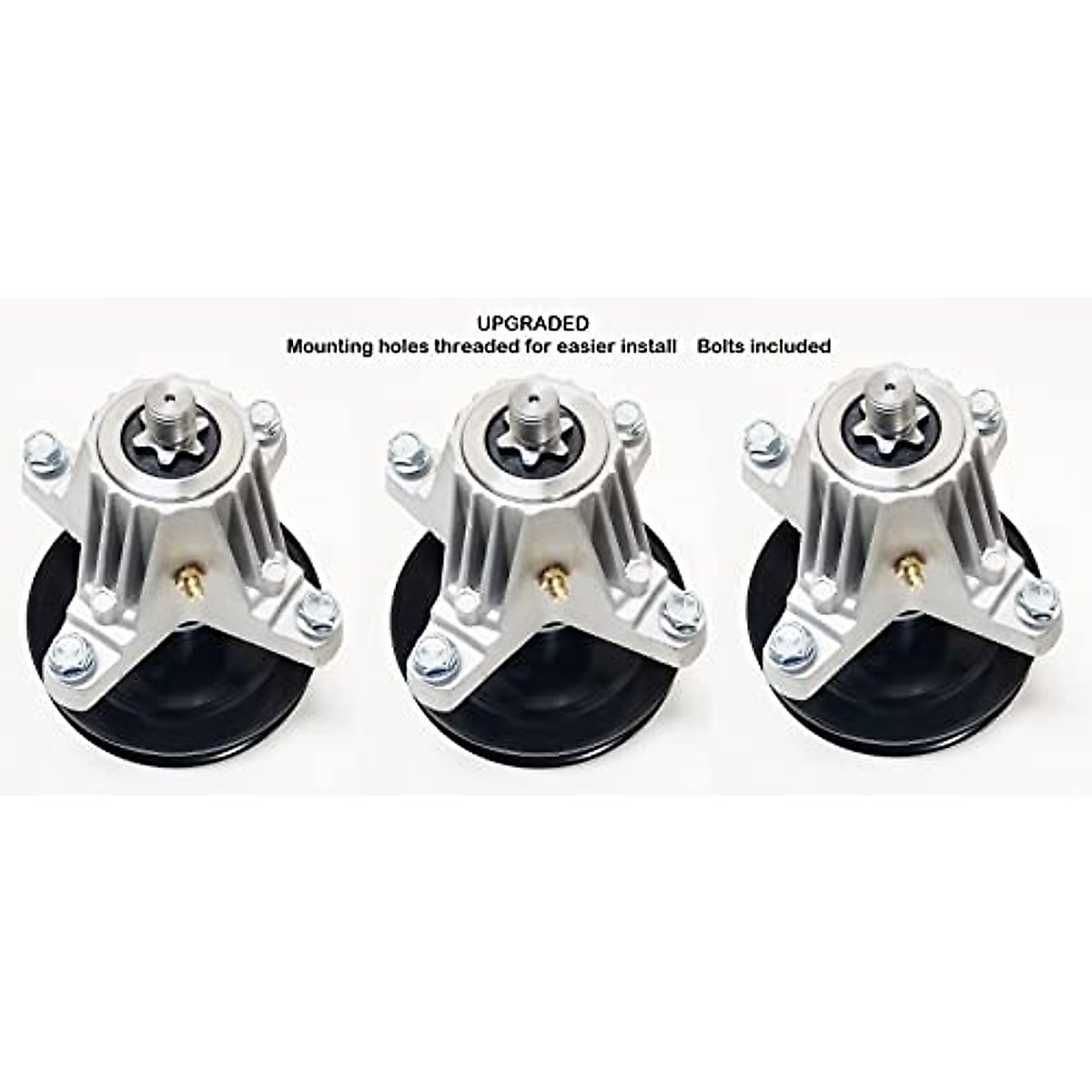 LAWN & GARDEN AMC 3 Upgraded Spindles, Mounting Holes Threaded for Easier Install, Compatible with MTD Cub Cadet 618-06978, 918-06978