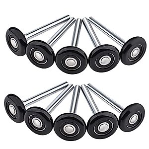 EWONICE 10 Pack Nylon Garage Door Roller, 4" Stems / 2" Inch Ultra-Quiet Rollers, 6200RS Double Seals Precision Bearings, Durable and High Load (Black)