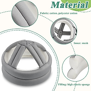 Woanger 2 Pcs Anti Fall Elder Head Safety Helmet Thick Soft Protective Hat Adjustable Seniors Fall Prevention Head Protection Cap Breathable Elderly Helmet for Head Injury Shock Protection (Gray)