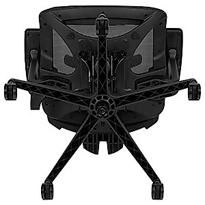 Flash Furniture Ergonomic Mesh Office Chair with Synchro-Tilt, Pivot Adjustable Headrest, Lumbar Support, Coat Hanger and Adjustable Arms in Black