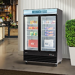 PEAKCOLD 2 Door Upright Commercial Display Cooler - Large Capacity Glass Door Merchandiser Cooler; 45 CU Ft.