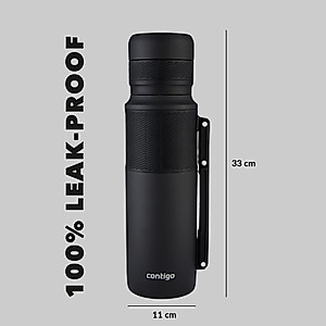 Contigo Thermal Bottle Thermalock, Vacuum Insulated Travel Flask, Thermos Flask for Hot Drinks, up to 35h hot & 60h Cold, Leakproof Coffee Tea Bottle, Stainless Steel Travel Mug