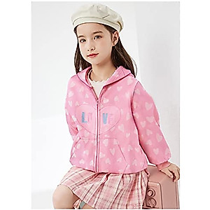 Little Hand Toddler Girls Hoodie Love Heart Valentine's Day Sweatshirts Long Sleeve Hooded Shirts for Kids 5t