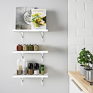 CITLOW White Floating Shelves Set of 3,Wall Shelves for Home Living Room Bedroom Study Decoration.