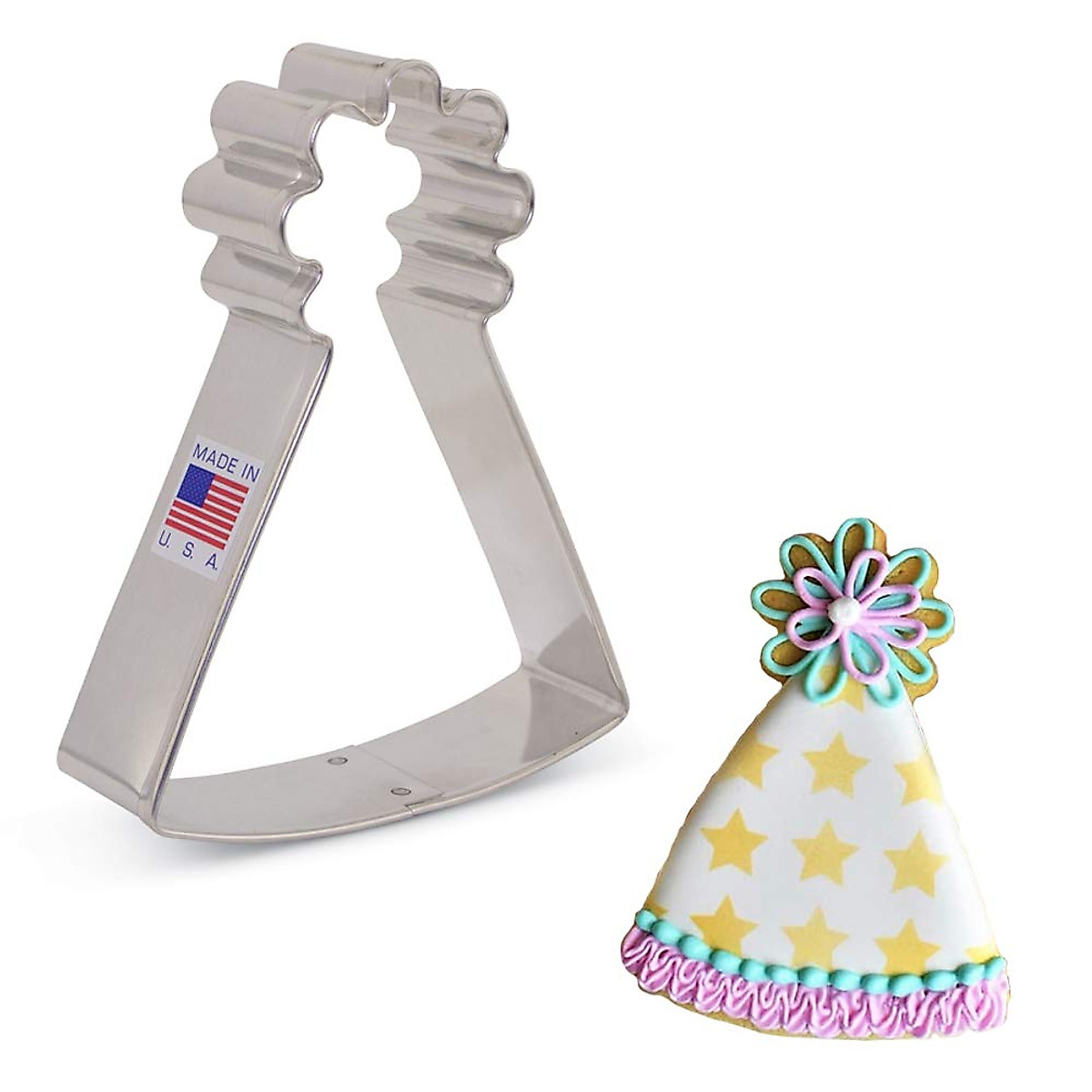 Birthday/Party Hat Cookie Cutter, 4" Made in USA by Ann Clark