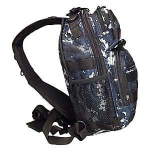 NexPak 12" 800cu. in. Tactical Sling Shoulder Hiking Backpack TL312 DMBK DIGITAL CAMOUFLAGE Navy Blue