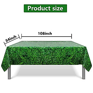 2 PCS Green Grass Tablecloth Grass Pattern Table Covers Disposable Plastic Golf Soccer Sports Field Table Cover for Sports Theme Parties Decorations Soccer Outdoor Indoor Event Picnic Supplies
