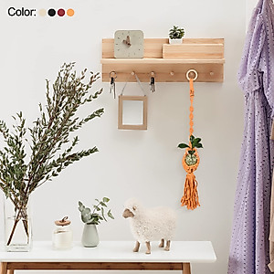 PATIKIL Macrame Hanging Planter, 22.4" Oval Home Air Plant Holder Decorative Flower Pot Basket for Indoor Garden, Red