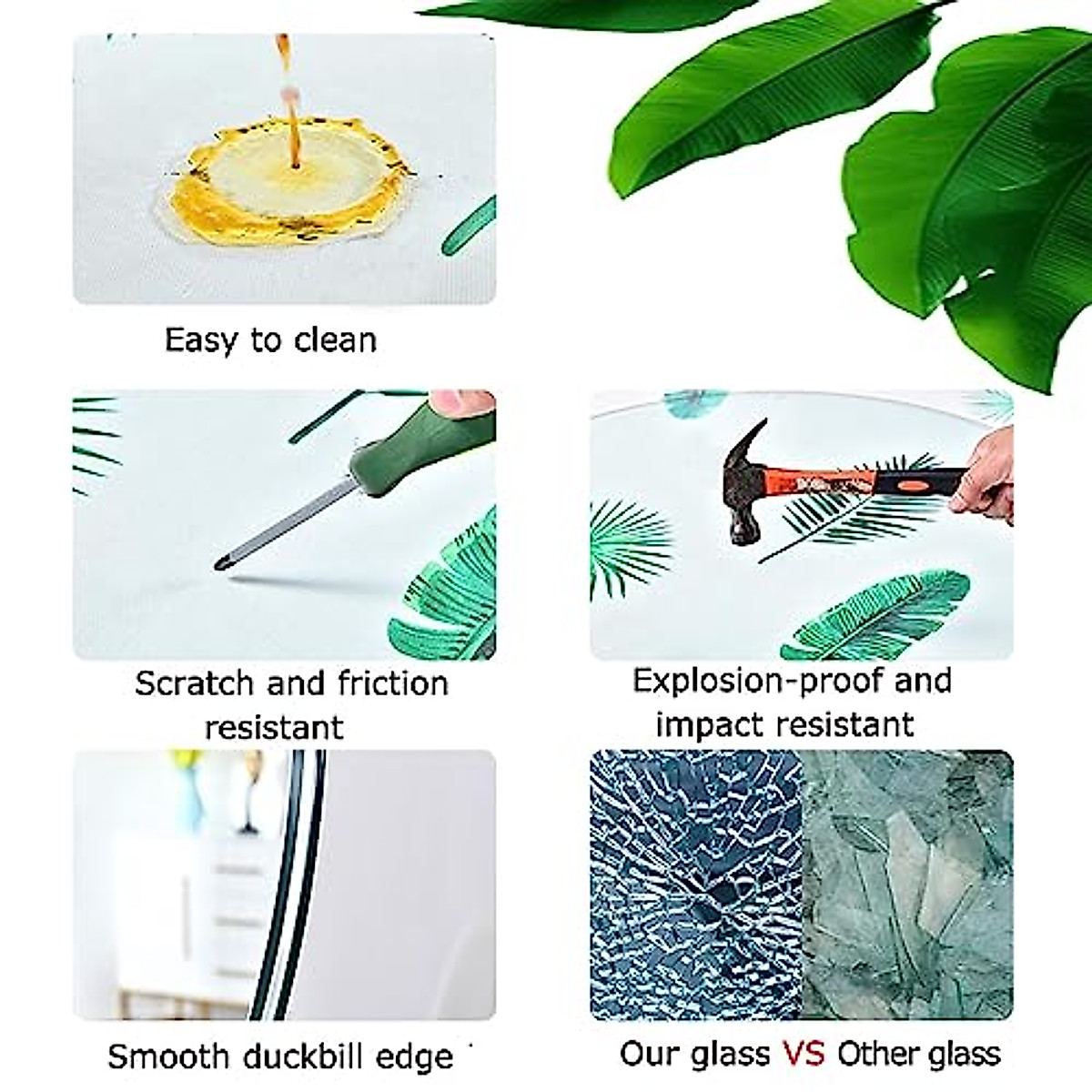 SNWGPLY Round Glass Table Top for Round Wood Table Top, Round Dining Table, Round Marble Table Top for Dining Table, Coffee Table, Restaurant Table Superb Load-Bearing Capacity