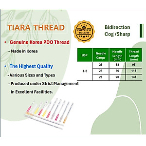 POSD Tiara PDO thread lift KOREA - 360R Bidirection Cog/Sharp (12pcs) (23G60/115)
