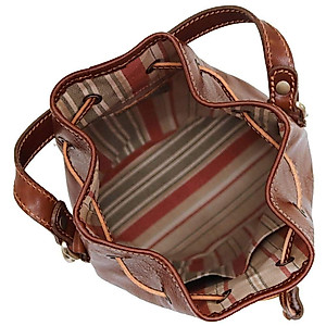 Floto Ciabatta Leather Satchel Bucket Bag