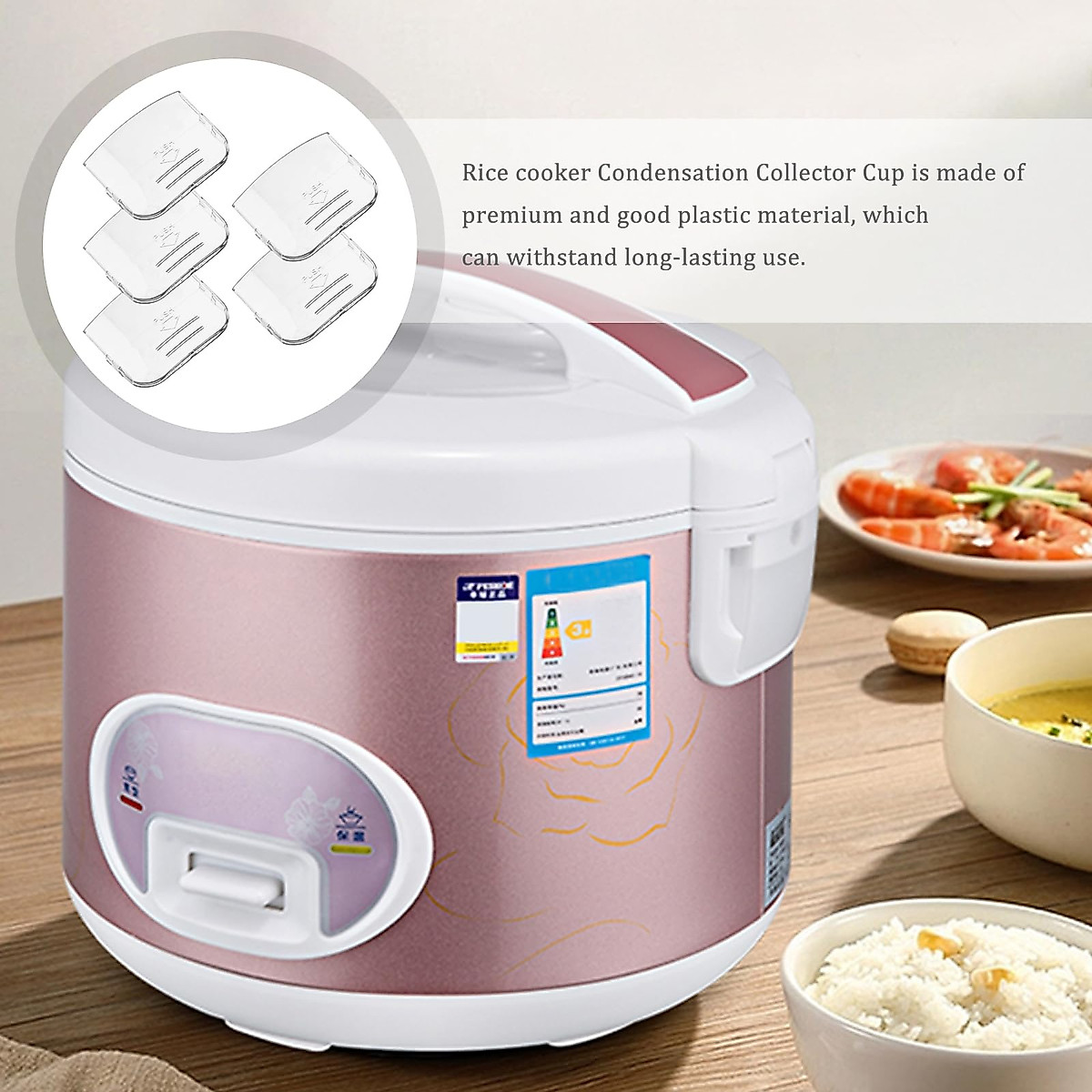 5pcs Rice Cooker Water Box Universal Electric Rice Cooker Water Cups Replacement, Cooking Condensation Water Cups for Pressure Cooker Replacement Parts, Plastic Water Collectors Cooker Water Boxes