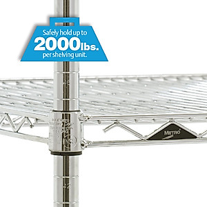 Metro EZ1848NC-4 Super Erecta Industrial Wire Shelving 4-Shelf Convenience Pak, Chrome, 18" x 48" x 74.5"