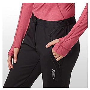 Swix Women's Standard Lillehammer Insulated Windproof Water-Resistant Breathable Stretchy Active Pants, Black, Large