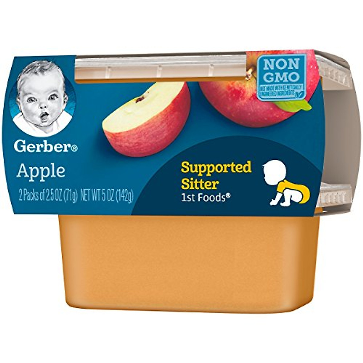 Gerber 1st Foods Apples, 2 oz Tubs, 2 Count (Pack of 8)