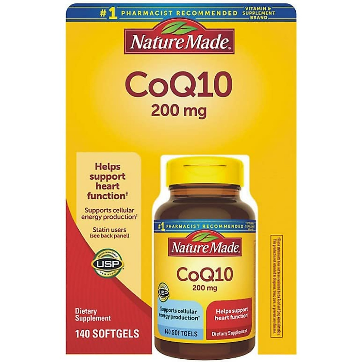 Nature Made CoQ10, Softgels Helps Supports Heart Function & Cellular Energy Production, Unflavored, 200 mg, 140 Count