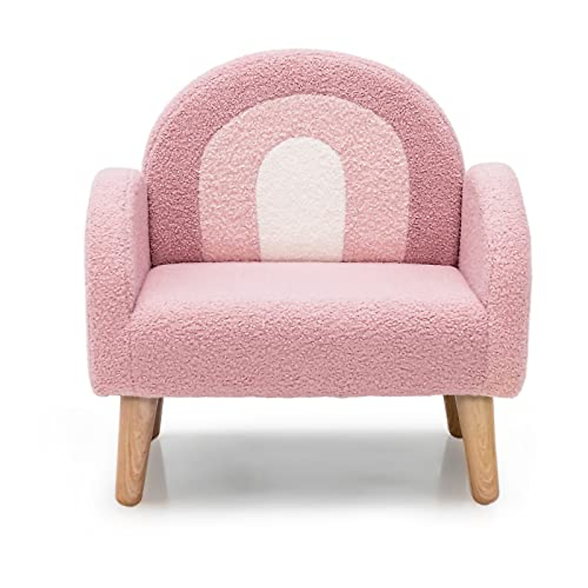 INFANS Kids Sofa, Toddler Armchair with Solid Wooden Frame Anti-Tipping Design Plush Fabric, Upholstered Children Chair for Kindergarten Playroom Preschool, Gift for Boys Girls, Toddler Couch