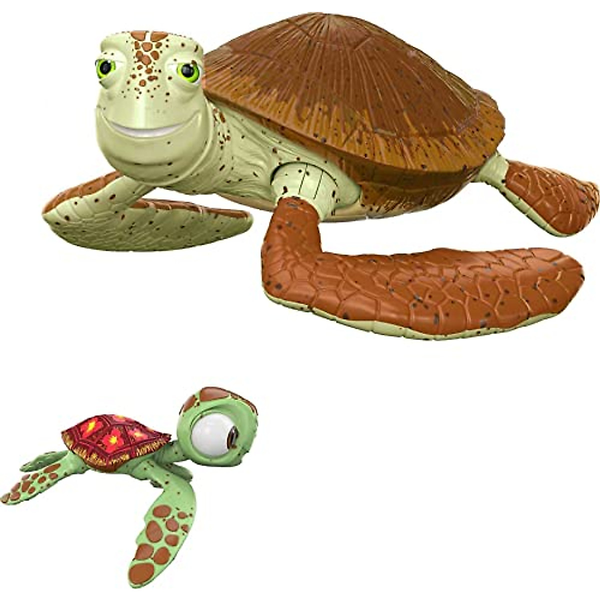 Disney Pixar Featured Favorites Crush & Squirt Finding Nemo Collectable Turtle Figures, Highly Posable with Authentic Look, Collectors Gift Ages 6 Years & Up
