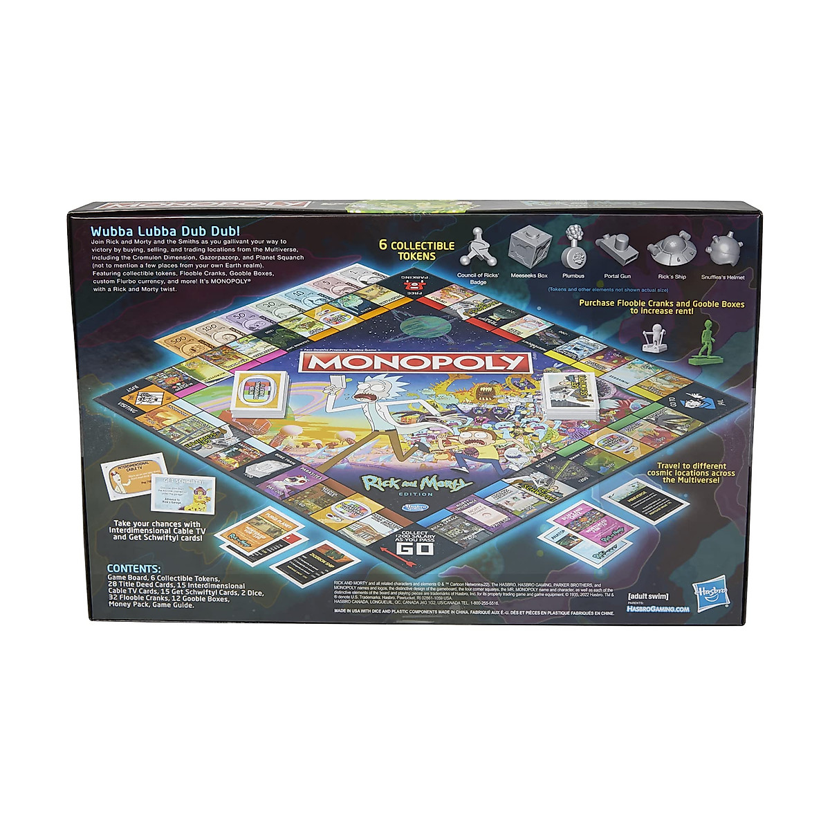 Hasbro Gaming Monopoly: Rick and Morty Edition Board Game, Cartoon Network Game for Families and Teens 17+, includes Collectible Monopoly Tokens (Amazon Exclusive)