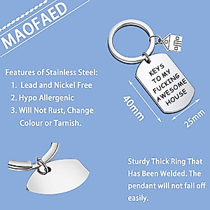 MAOFAED New Home Gift House Warming Gift New Homeowner Gift Keys To My Awesome House First Home Keychain (key to awesome house)