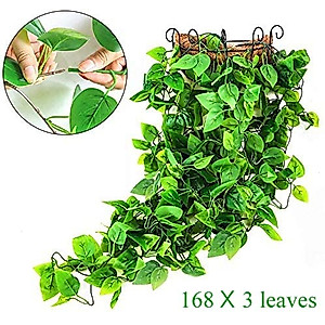 Ageomet 3pcs Artificial Hanging Plants, 3.6ft Fake Ivy Vine for Wall House Room Indoor Outdoor Decoration (No Baskets)