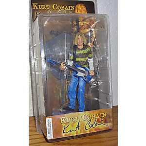Kurt Cobain 7 inch Action Figure with Skyblue Guitar by NECA