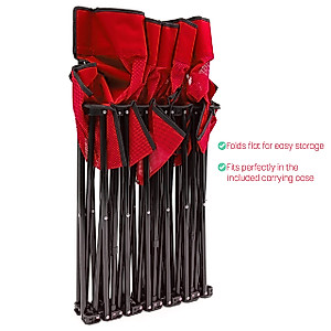 Trademark Innovations Portable Sports Bench with Mesh Seat and Back - Sits 6 People (Red)