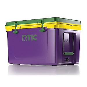 RTIC Ultra-Light 52 Quart Hard Cooler Insulated Portable Ice Chest Box for Beach, Drink, Beverage, Camping, Picnic, Fishing, Boat, Barbecue, 30% Lighter Than Rotomolded Coolers, Mardi Gras
