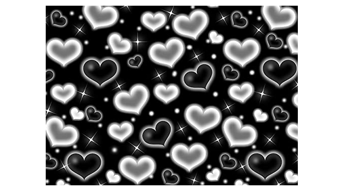 Black Heart Photo Backdrop 7x5FT for Parties & Photoshoots