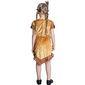 IKALI Girls Native American Costume, Kids Indian Costume Toddlers Children Halloween Role Play Costume Outfit Dress-Up Set