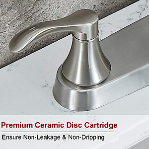 VALISY 3 Hole or 4 Hole Two Handle Kitchen Faucet with Side Sprayer, Commercial Lead-Free Brushed Nickel Kitchen Sink Faucets for Rv Kitchen Sinks with High-Arc Spout & Side Sprayer