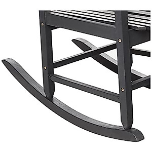 Amazon Aware FSC Certified Outdoor Porch Rocker Chair, Acacia Wood, Black