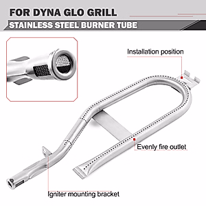 DGH450CRP Grill Replacement Parts for Dyna Glo Grill Parts DGH450CRP-D DGH450CRN-D DGH450CRN DGH451CRP Dyna Glo 70-02-615 Heat Tent Sear Plus Burner Cover Grill Parts 70-02-413 Burner Tube Parts