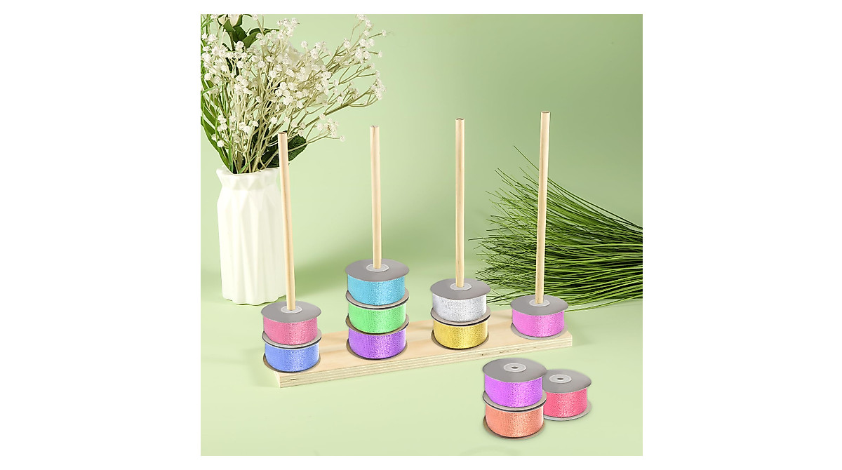 Wood Ribbon Organizer for Craft Room Storage