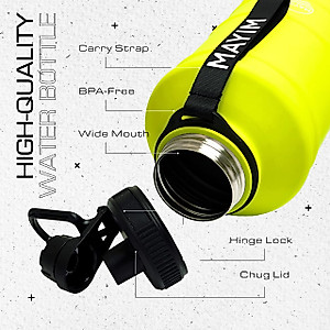 Mayim Large Stainless Steel Water Bottle - Single-Walled Big Metal Drinking Bottle for Sports, Camping, Gym, Workouts – 2.2L/ 74oz/ More Than Half Gallon Capacity
